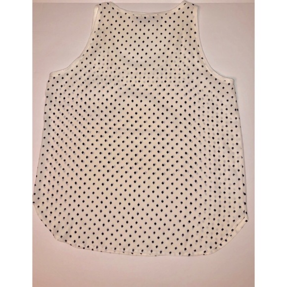 LOFT | Tops | Loft Blousy Tank White Navy | Poshmark